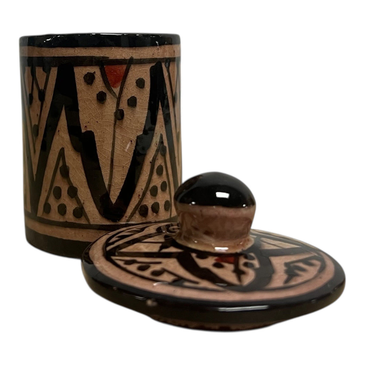 Moroccan Hand-Painted Ceramic Spice Jar - Pink Fassi Design | Tuyya – tuyya